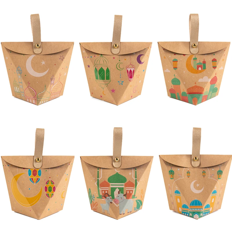 6pcs Ramadan Kareem Favor Boxes Islamic Muslim Party Favors Treat Kraft ...