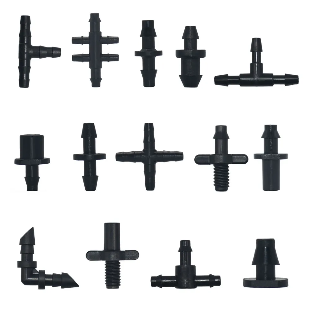 Irrigation Dripper Sprinkler Connector 1/8" 1/4" Hose Barb Tee Elbow ...