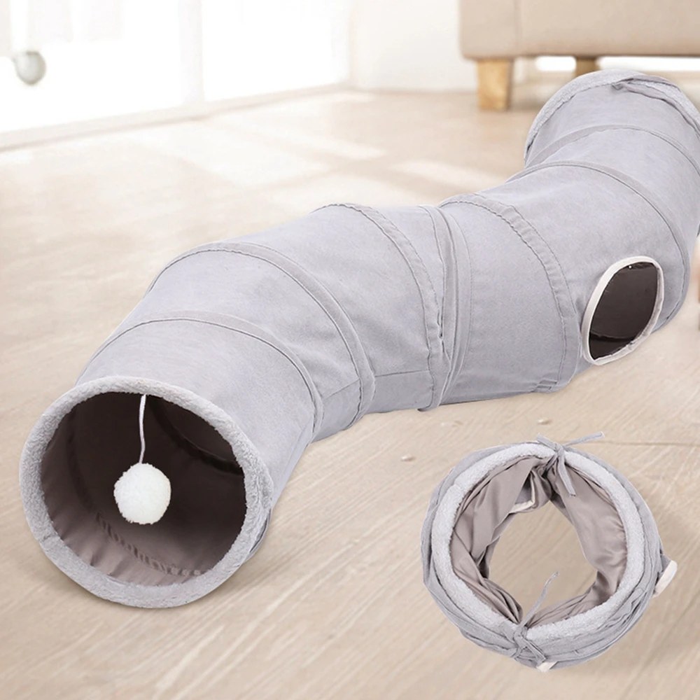 Cat-Toy-Hide-and-seek-Built-in-Crinkle-Crackle-Paper-Plush-Tunnel ...
