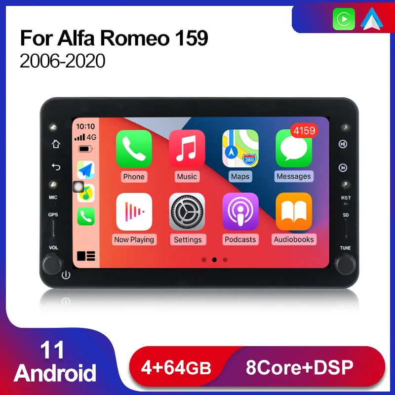 8 Core 6+128G Android 11 Car Radio For Alfa Romeo 159 Brera Spider ...