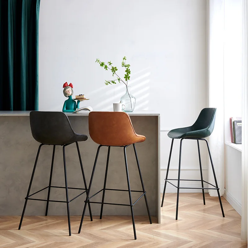 Modern-minimalist-bar-chair-home-high-bar-chair-designer-light-luxury ...