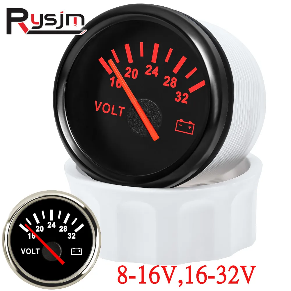 Customized 52mm Voltmeter 8-16V 18-32V with Red Backlight Volt Gauge ...