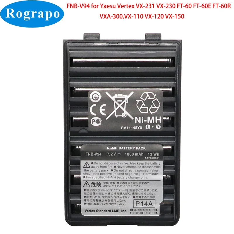 New 1800mAh FNB-V57 FNB-64 FNB-83 FNB-V94 Walkie Talkie Battery For ...