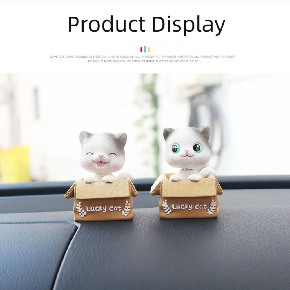 Car Ornament Automotive Dashboard Decor Ornament Cute Shaking Head Cat ...