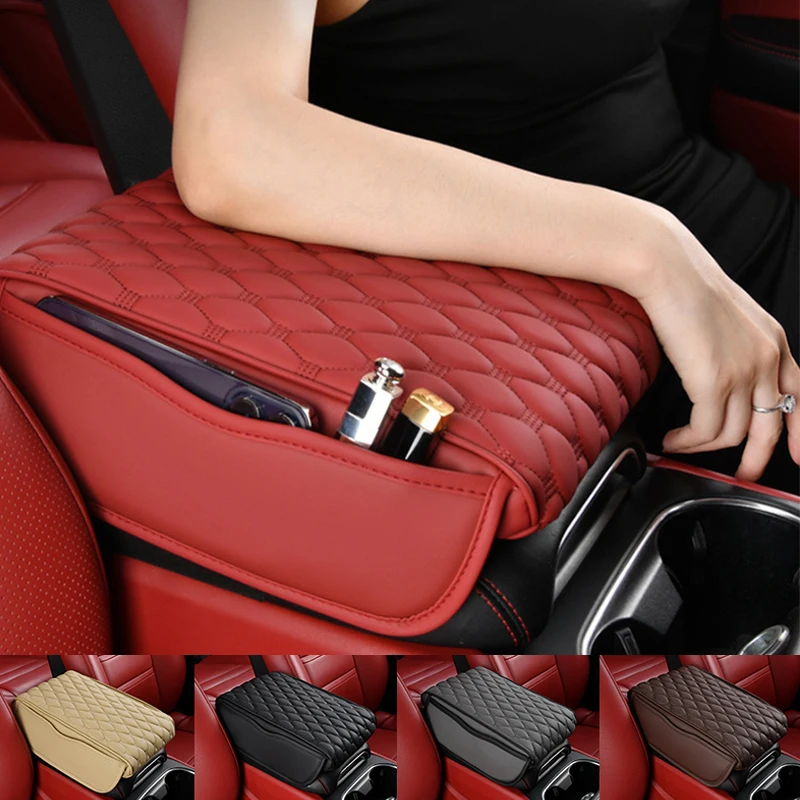 Car-Armrest-Mat-Center-Console-Memory-Foam-Vehicle-Arm-Rest-Box-Pads-PU ...