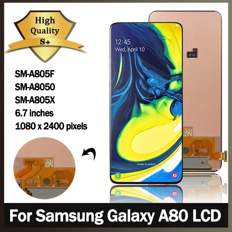 Original A90 LCD For Samsung Galaxy A80 LCD A805F A8050 A805X A805N SM Display Touch Screen ...