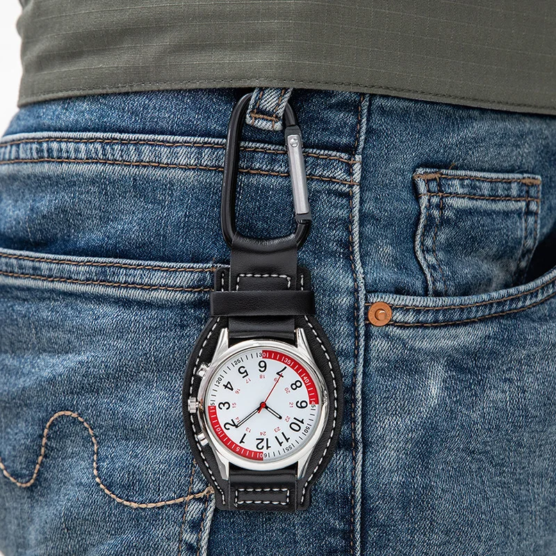 Designer-Belt-Clip-Watches-Sports-Fob-Watches-with-Leather-Strap ...