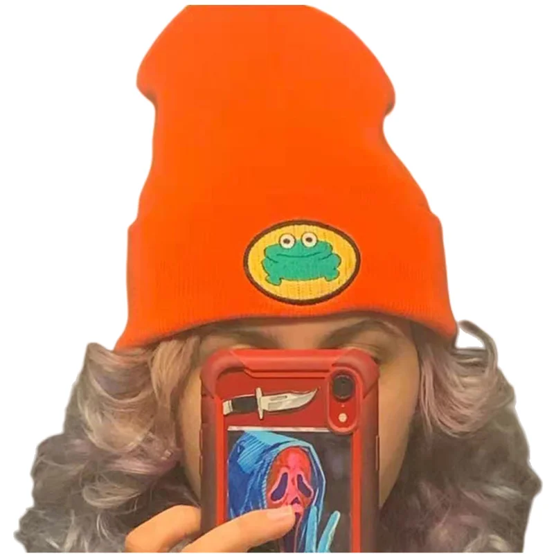 Cute Winter Hat Parappa The Rapper Frog Knitted Beanie - Cute Cartoon ...