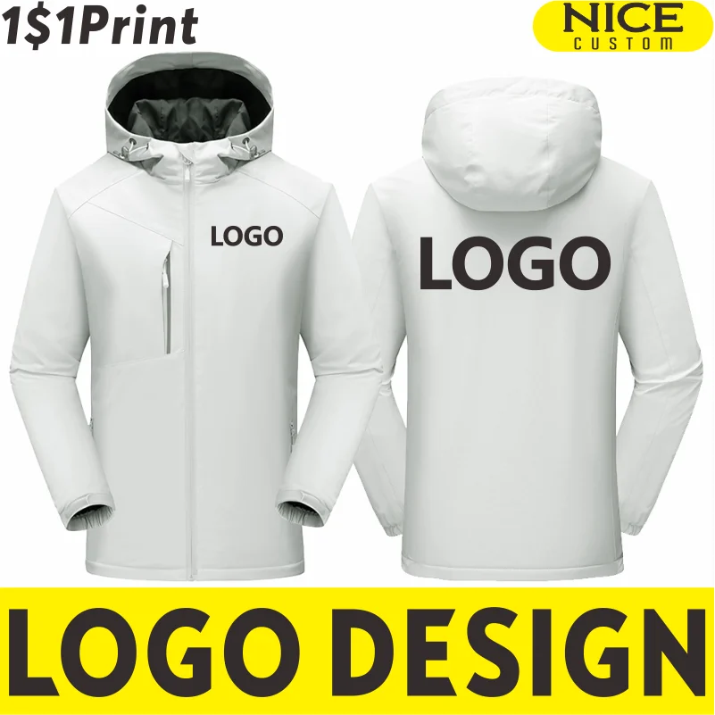 Winter Thick Velvet Zipper Jacket Custom Company Logo Outdoor Sports ...