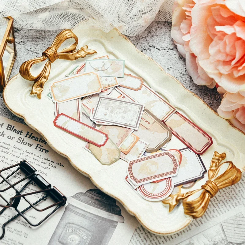 38pcs-lot-Vintage-Frame-Label-Coffee-Stickers-Junk-Journal-Antique ...