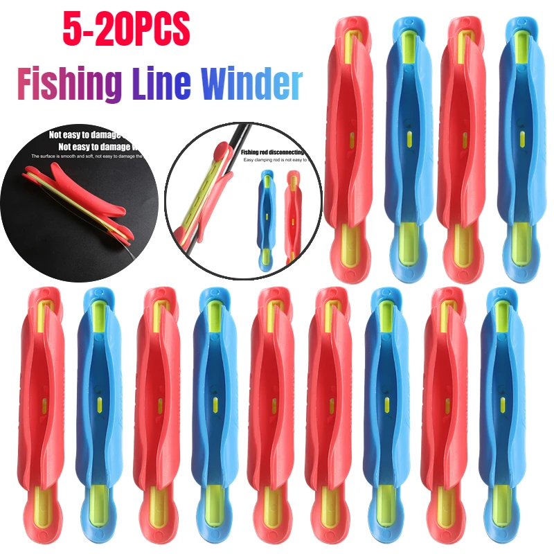 5 20PCS Stand Fishing Rod Coiling Clips Line Wrapped Wire Winding Board ...