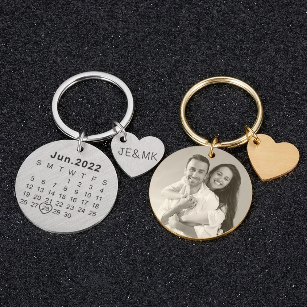 Personalized-Couple-Keychain-Engraved-Calendar-Custom-Photo-Letters-Key ...