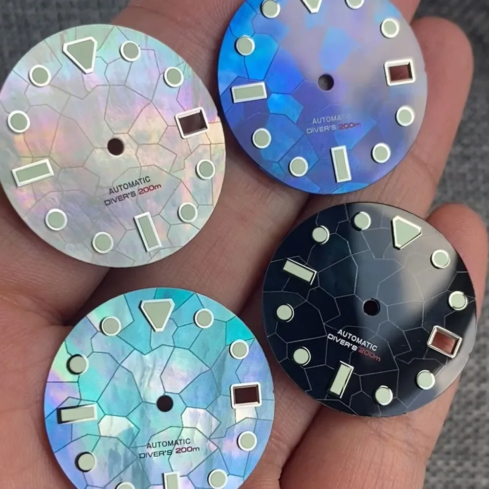 29mm-Watch-Parts-White-Blue-Black-Watch-Dial-Mother-Of-Pearl-Fragment ...