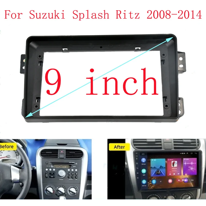 WQLSK-2-DIN-9-Inch-Car-Frame-Fascia-Adapter-For-Suzuki-Splash-Ritz-2008 ...