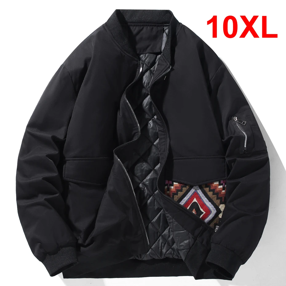 Thick Baseball Jacket Men Winter Parkas Bomber Jackets Plus Size 10XL ...
