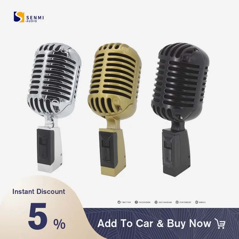 SUM-55SH-Vintage-Style-Microphone-Professional-Singing-Retro-Wired-Mic ...