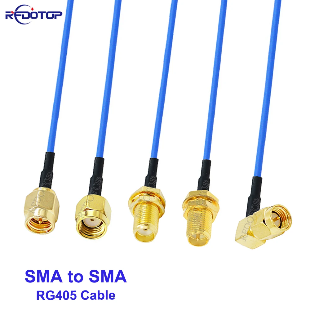 1Pcs Blue RG-405 SMA Male to SMA Male/SMA Female Connector 086 RG405 ...