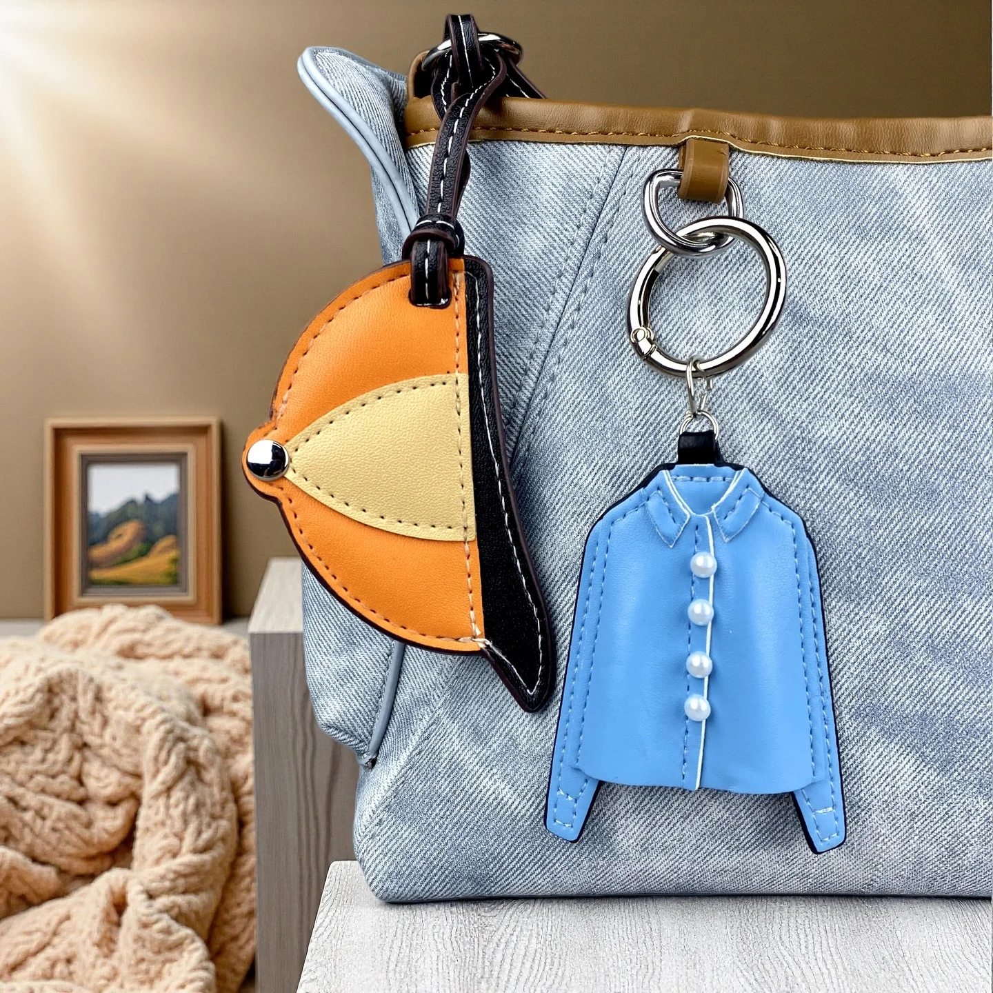 Cute PU Leather Bag Charms Set - Mix & Match Boot, Cap & Shirt for Your ...