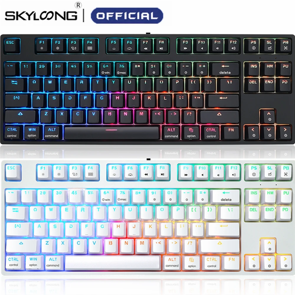 SKYLOONG-Teclado mecánico GK87 SK87 80%, inalámbrico, Bluetooth, óptico ...