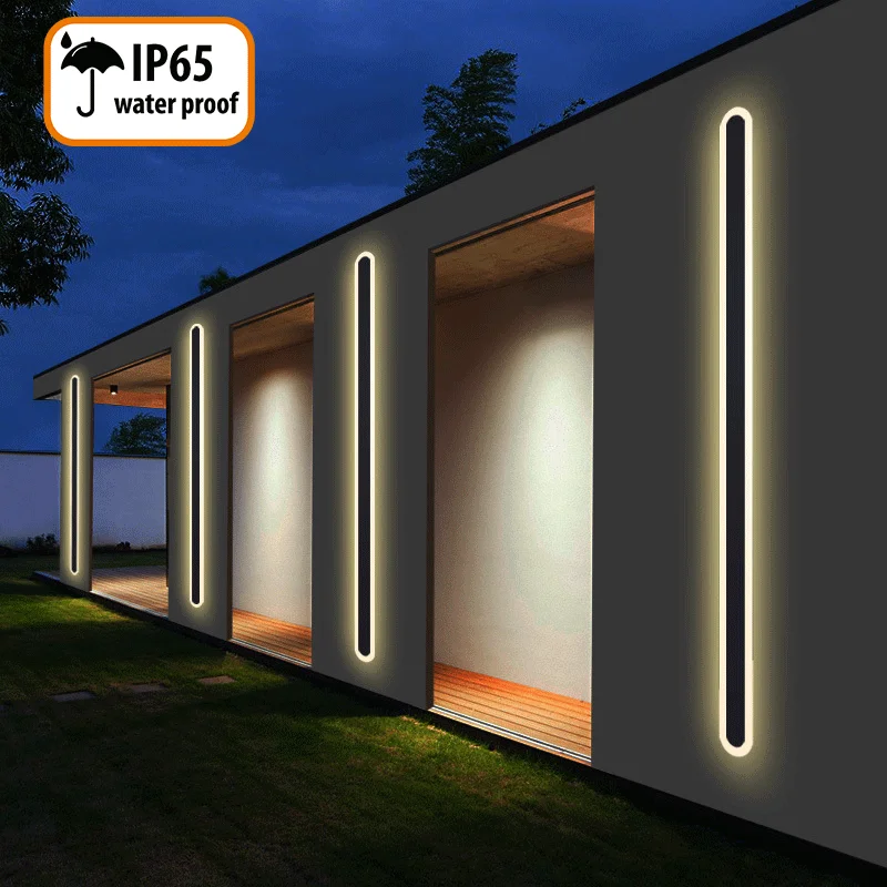 Bar Shaped Exterior Landscape Long Strip Slim LED Wall Lights Outdoor ...
