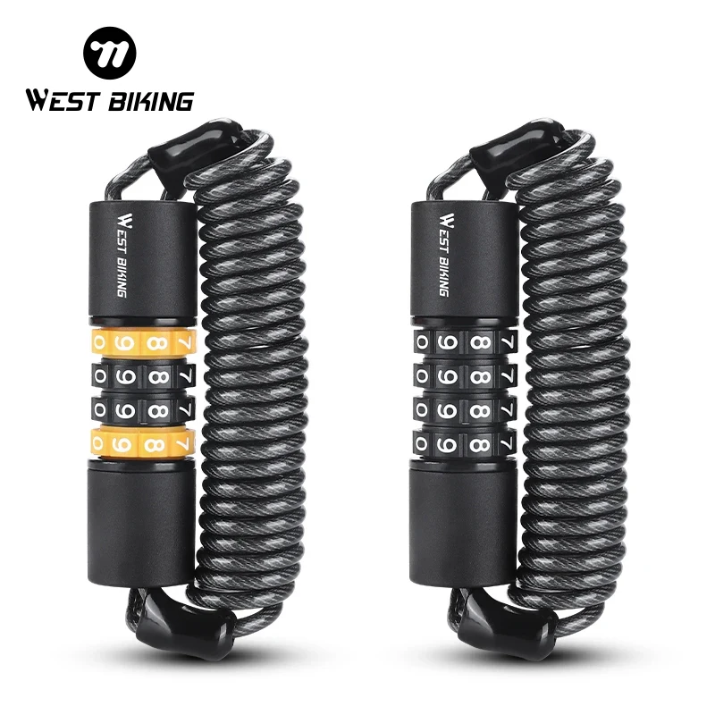 WEST-BIKING-Portable-Password-Bike-Lock-Motorcycle-Helmet-Wire-Lock ...