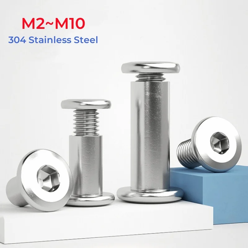 304-Stainless-Steel-Flat-Hex-Hexagon-Socket-Head-Screw-Furniture-Rivet ...
