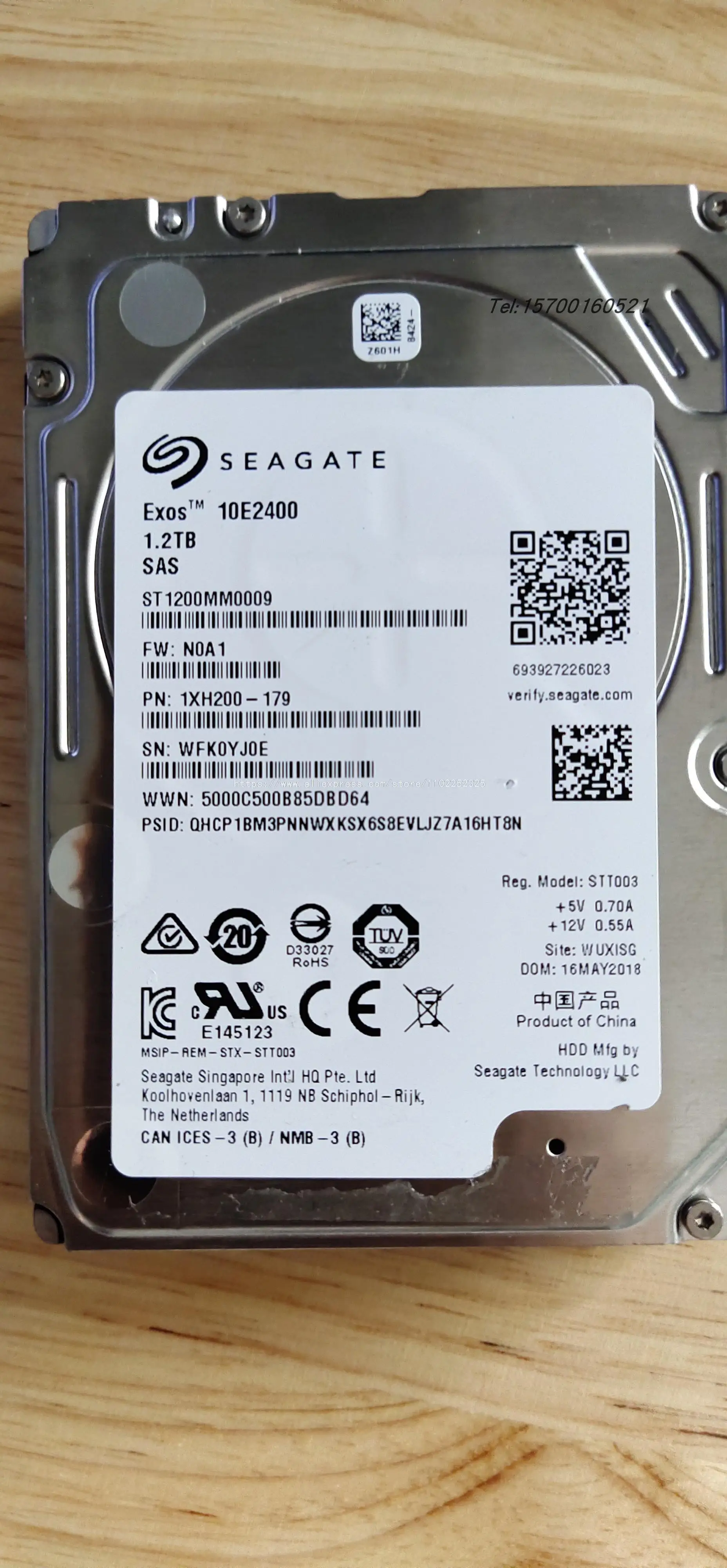 FOR Seagate Exos ST1200MM0009 1.2TB 10000RPM 10K 2.5" 12Gbps 512n SAS ...