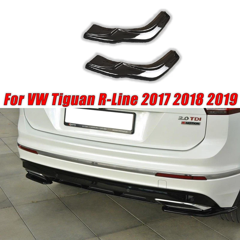 For Vw Tiguan R-line 2017 2018 2019 2pcs Car Gloss Black Rear Bumper ...