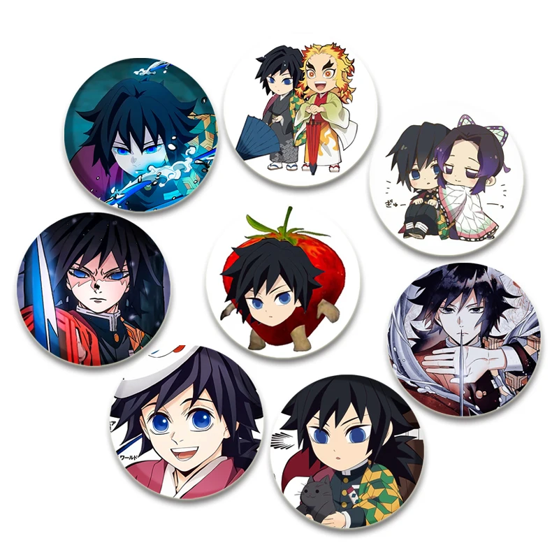 Anime-Button-Pins-Tomioka-Giyuu-Cartoon-Badge-Round-DIY-Creative ...