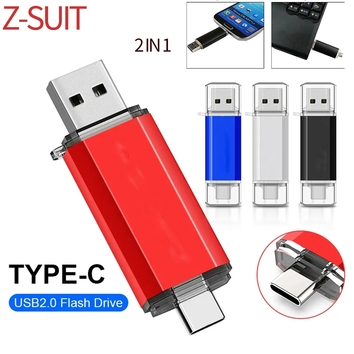 TYPE-C OTG 2 IN 1Phone/Laptop USB Flash Drives Metal Pen Drive Hight ...