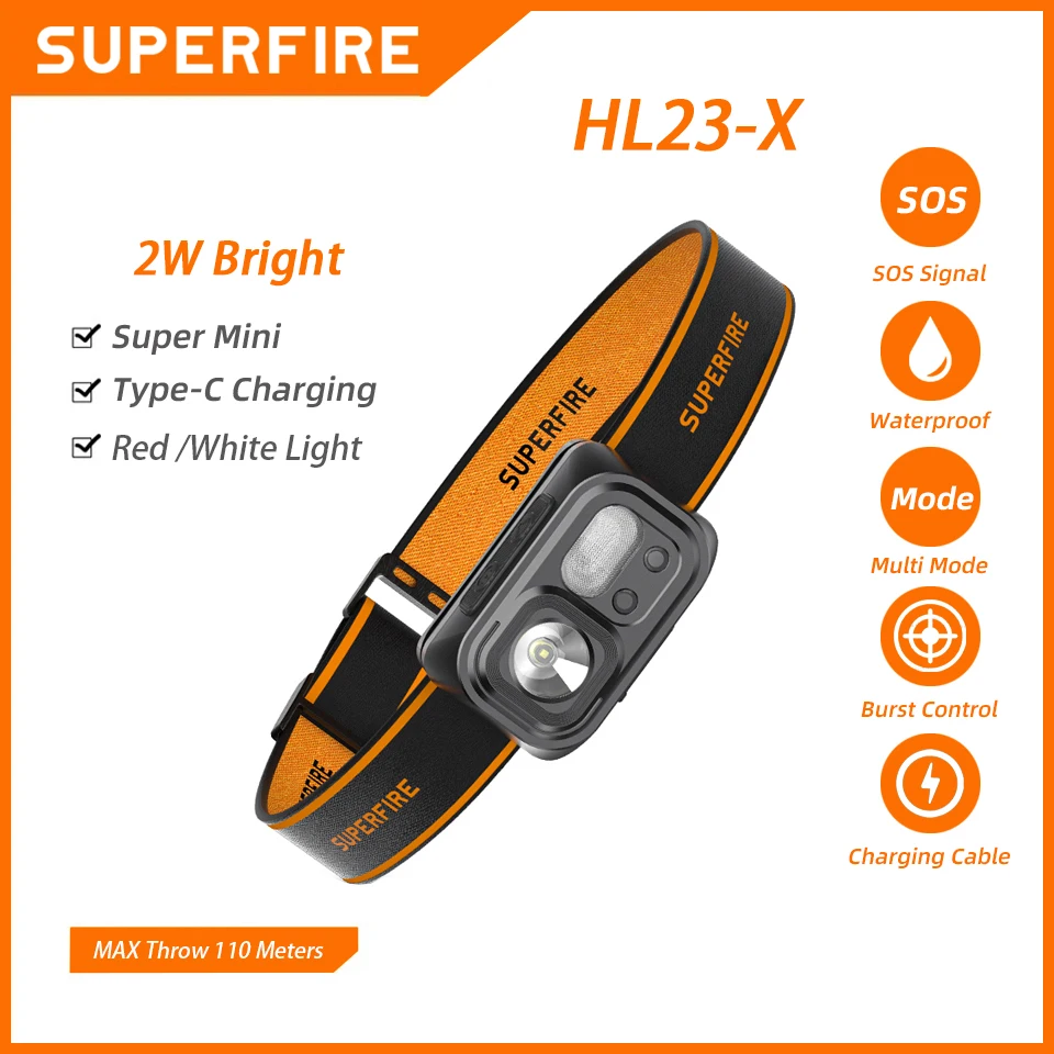 SUPERFIRE-HL23-X-Mini-LED-Headlamp-Type-C-Rechargeable-High-power ...