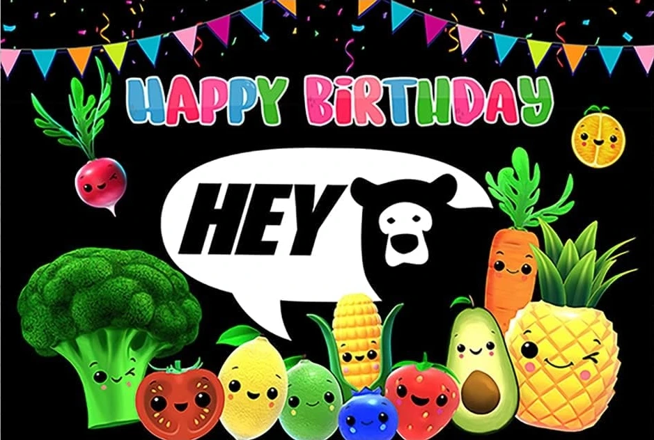 Fruit-Hey-Bear-Vegetable-pineapple-party-backdrops-High-quality ...