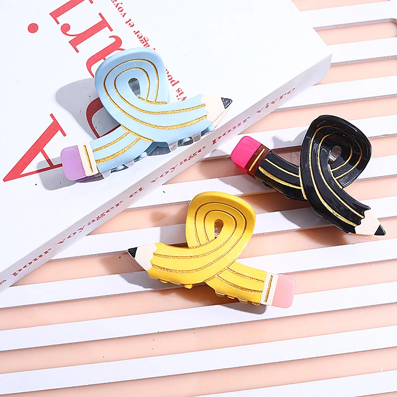 Funny-Colored-Pencil-Hair-Claw-Creative-Design-Acetate-Hair-Claw-Clips ...