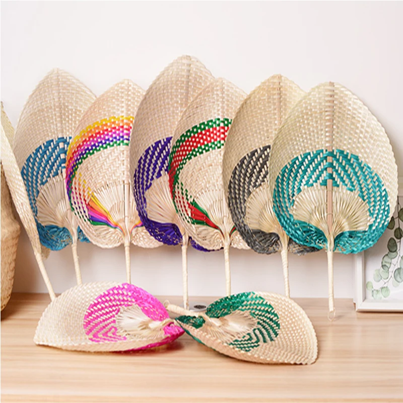 5-20pcs Pure Handmade Decorative Fans Diy Peach-shaped Bamboo Woven Fan ...