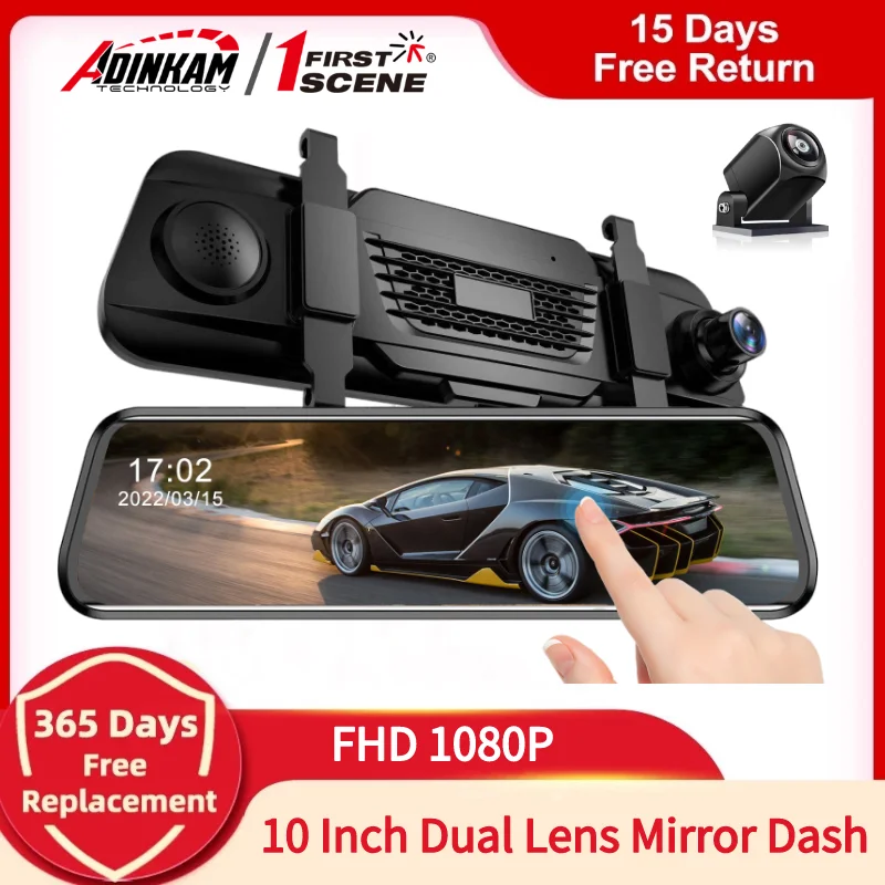 Car-Camera-9-66-Inch-Car-DVR-Mirror-Video-Recorder-1080P-Touch-Screen ...