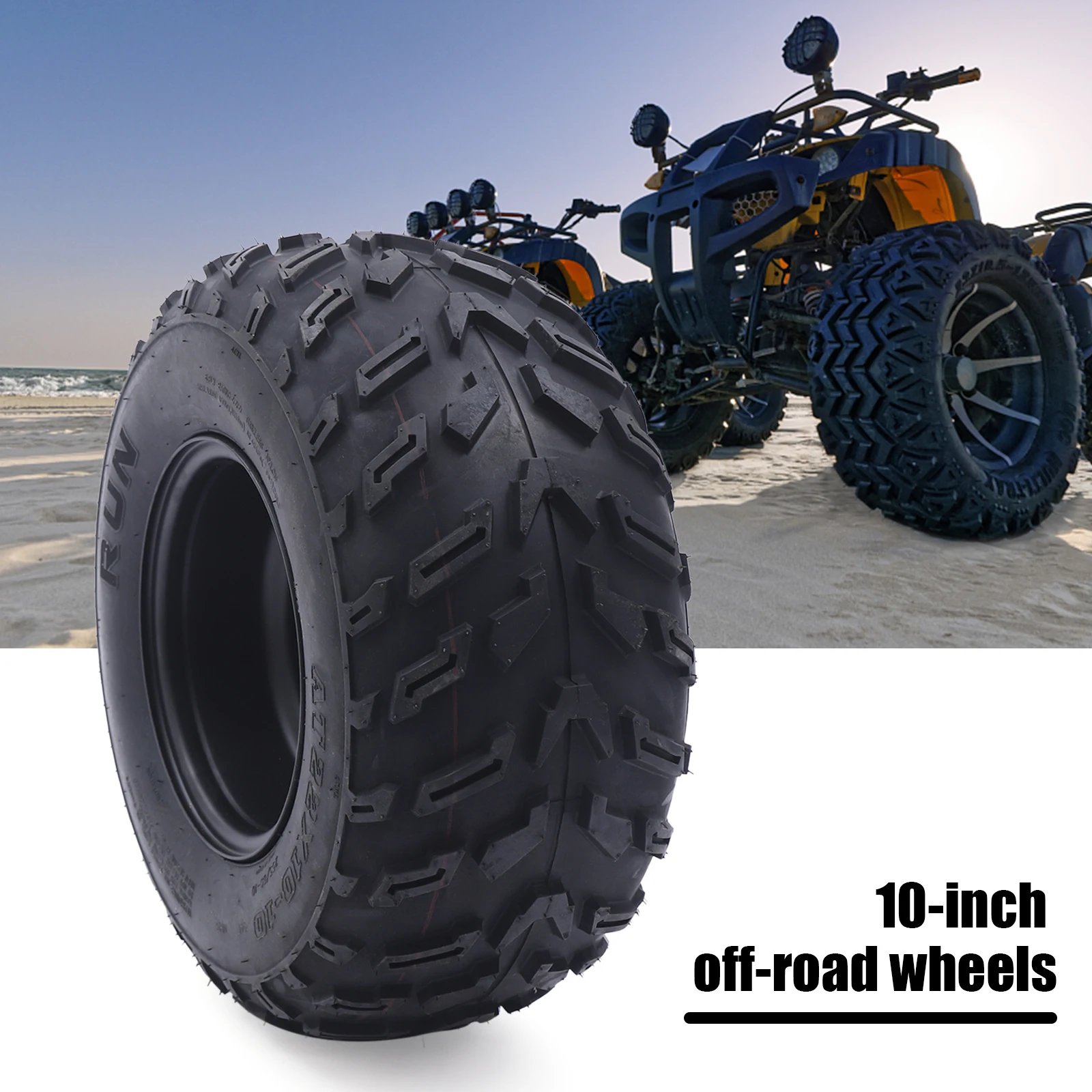 10 Inch ATV Wheels 22x10-10 Tire Rim for 200cc 250cc Karting ATV UTV ...