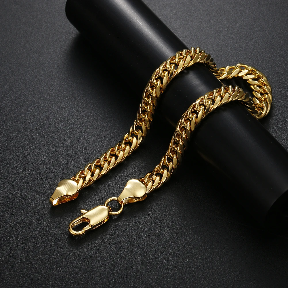 New-18k-Gold-Plated-6mm-Geometry-Chain-925-Sterling-Silver-Bracelets ...