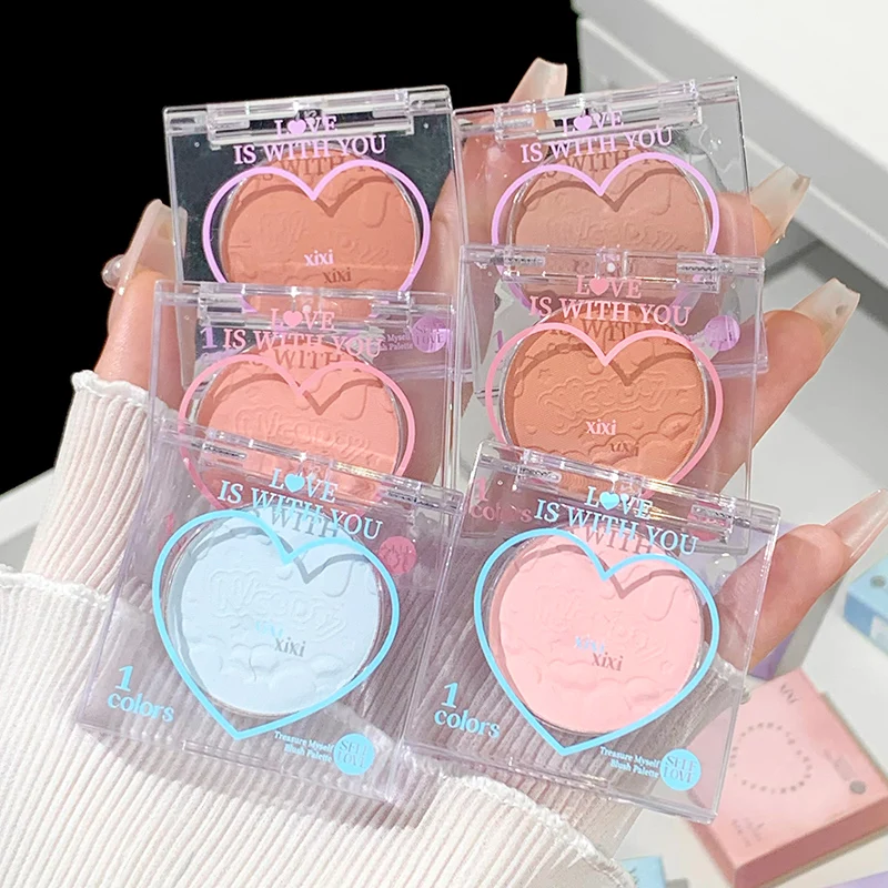 Heart-Shape-Peach-Blush-MakeUp-Cute-Face-Blusher-Natural-Brightening ...