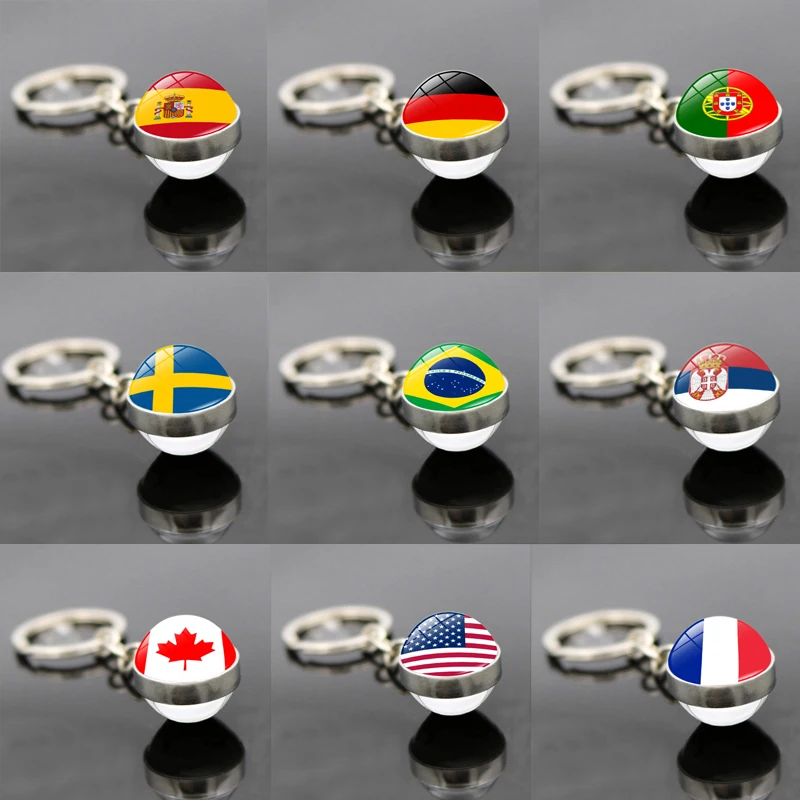 36-National-Flags-Keychain-Spain-Brazil-US-Serbia-Canada-France-Sweden ...