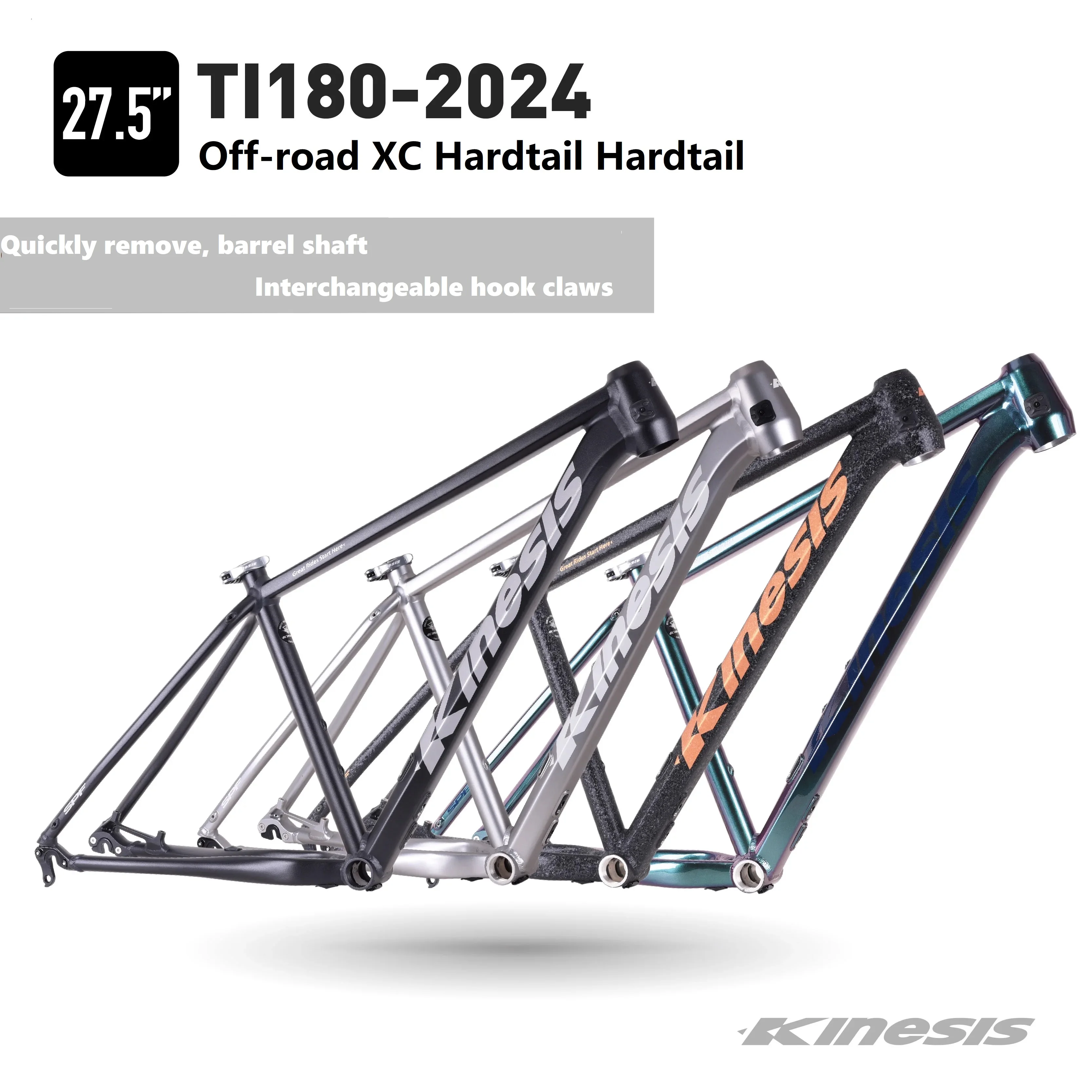 2024-Kinesis-TI180-Aluminum-MTB-Frame-27-5er-Off-road-XC-Barrel-Axle ...