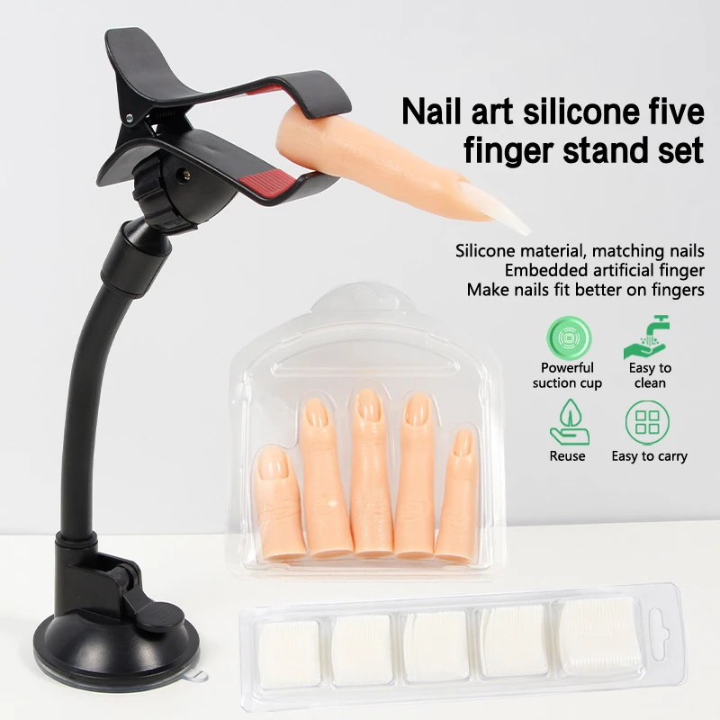Nail-Art-Practice-Fingers-Set-With-Joints-Matching-Nail-Plate-Silicone ...