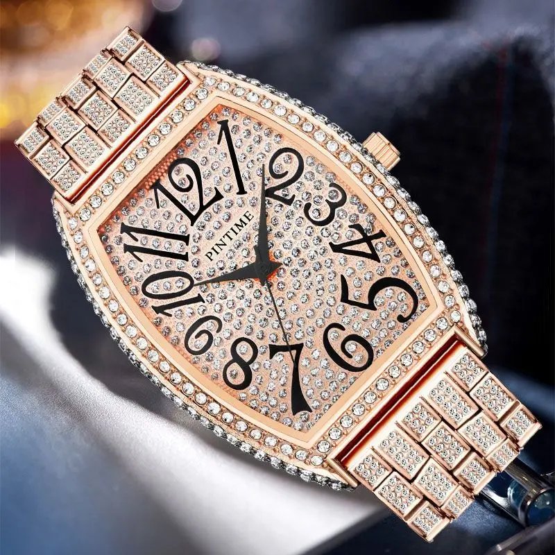 Fashionable and trendy diamond studded wine barrel style waterproof ...