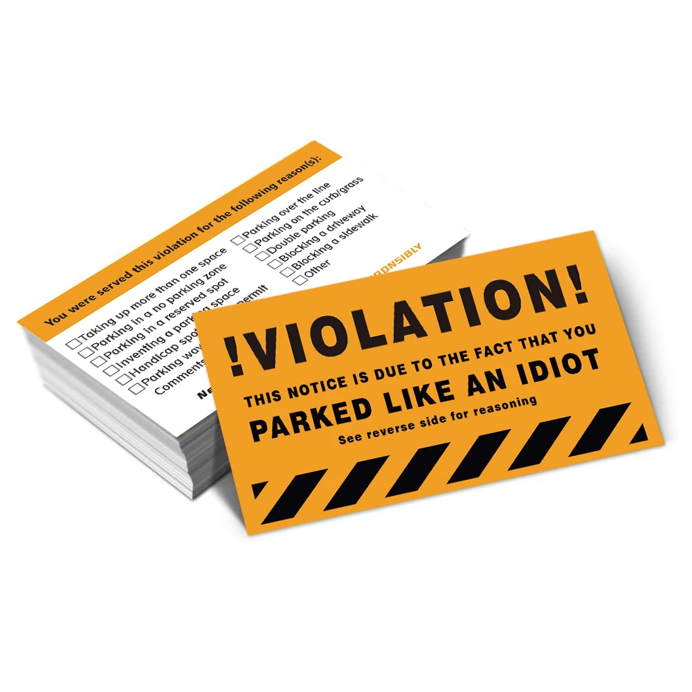 50pcs-Humourous-Parking-Violation-Cards-3-5-x-2-inch-Prank-Funny-Cards ...