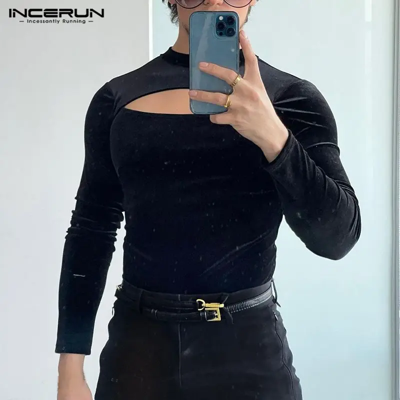 Sexy Fashion Tops INCERUN New Men Personality Hollowed Backless ...