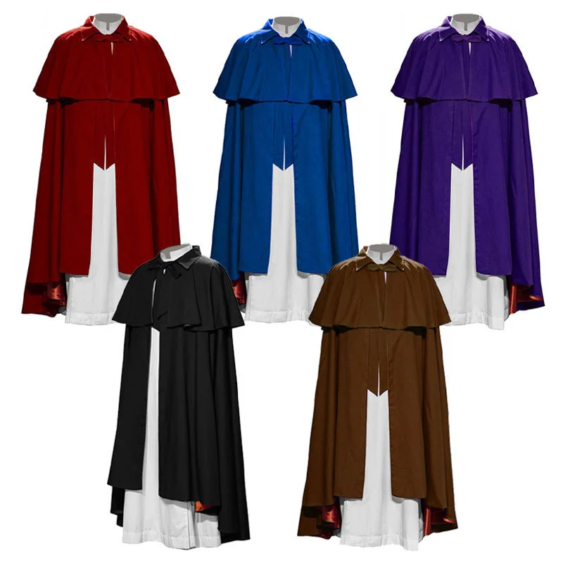 Medieval Renaissance Warrior King Guard Maxi Cloak Lord Retro Gothic ...