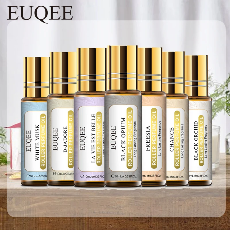 EUQEE 6 Bottles Set Fragrance Oils Gift Kit 10ml Metal Roller Smear Perfume Oil For Men & Women ...