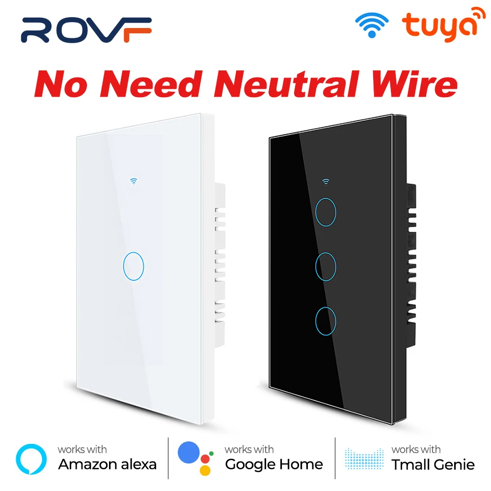 Tuya Wifi Us Brazil Smart Touch Switch Light No Neutral Wire 110V 220V ...