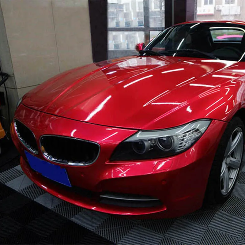 Glossy-Candy-Metallic-Red-Vinyl-Wrap-Roll-Adhesive-Decal-Car-Wrapping ...