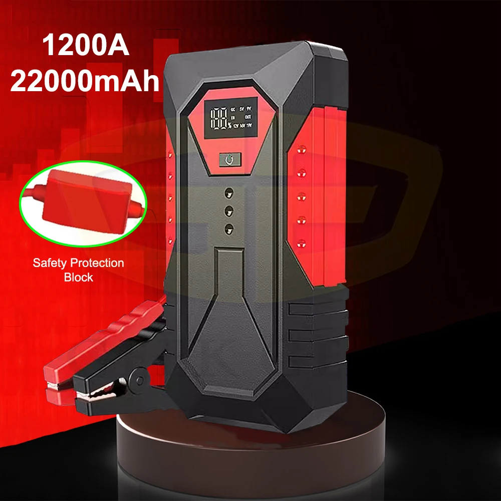22000mAh Car Jump Starter Portable Power Bank Car Battery Booster 12V ...