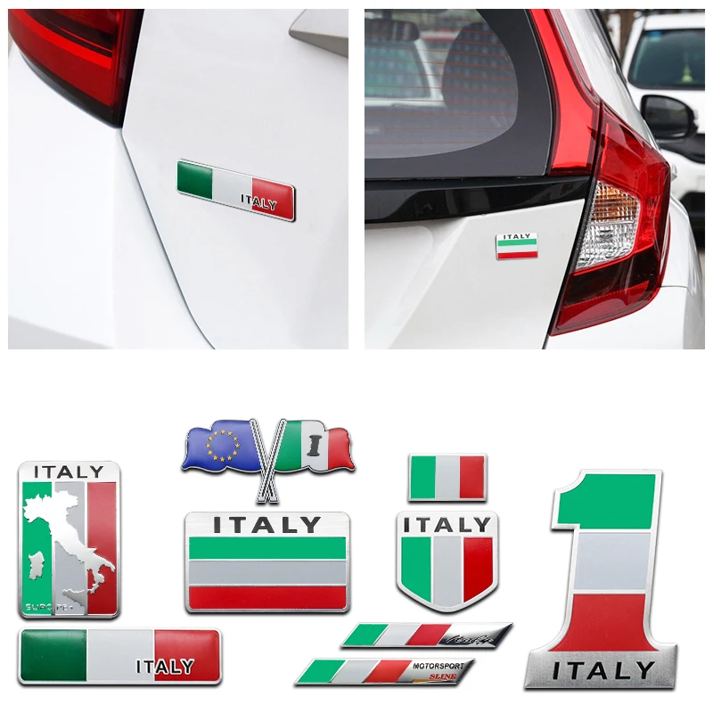 Pegatinas-de-aluminio-con-logotipo-de-Italia-para-coche-calcoman-as-con ...